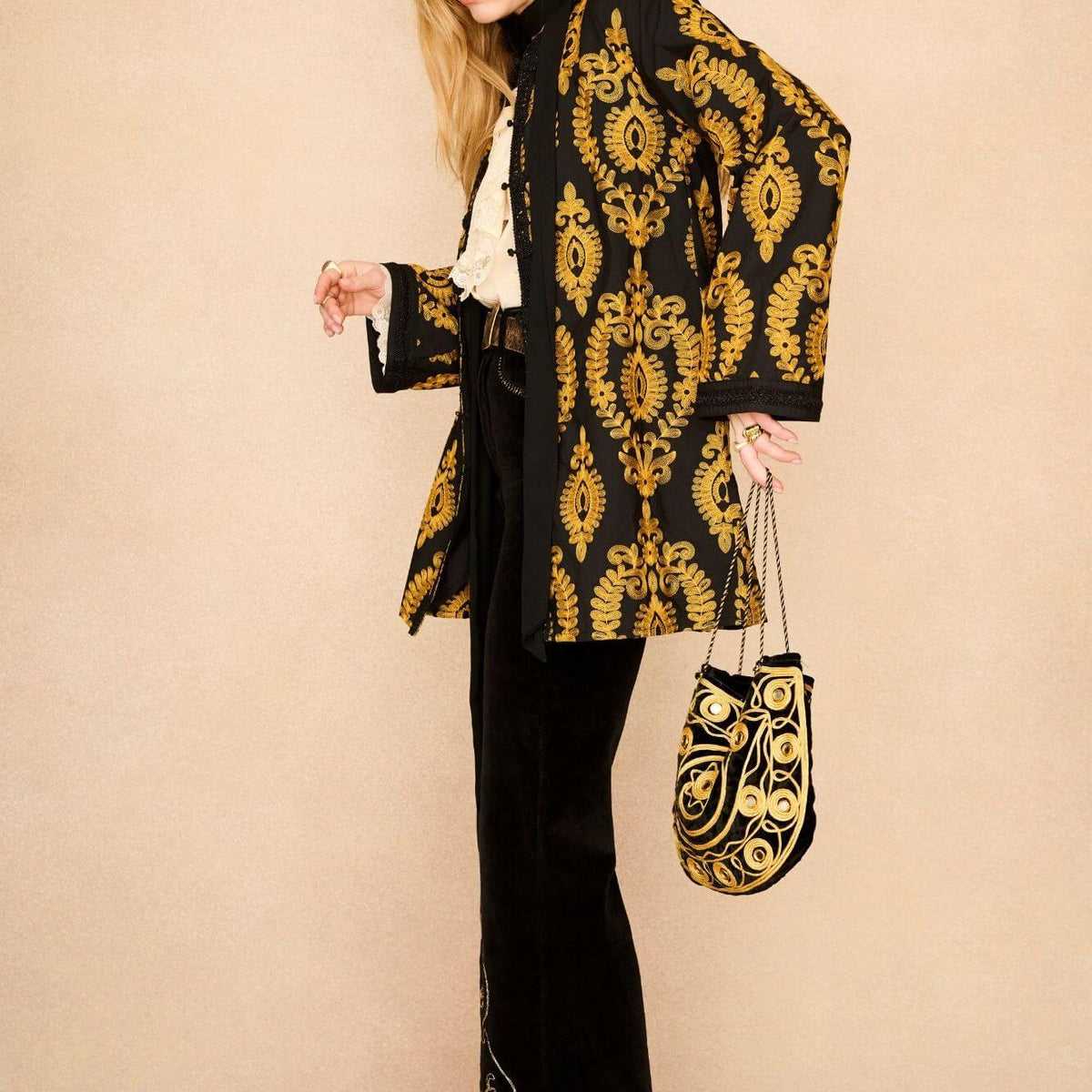 Black Magic Embroidered Duster - The Hippie Shake