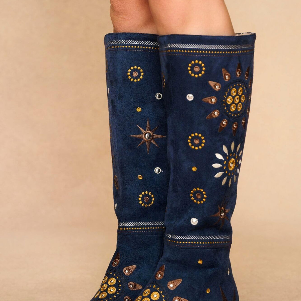 Midnight Blue Embroidered Boots – The Hippie Shake